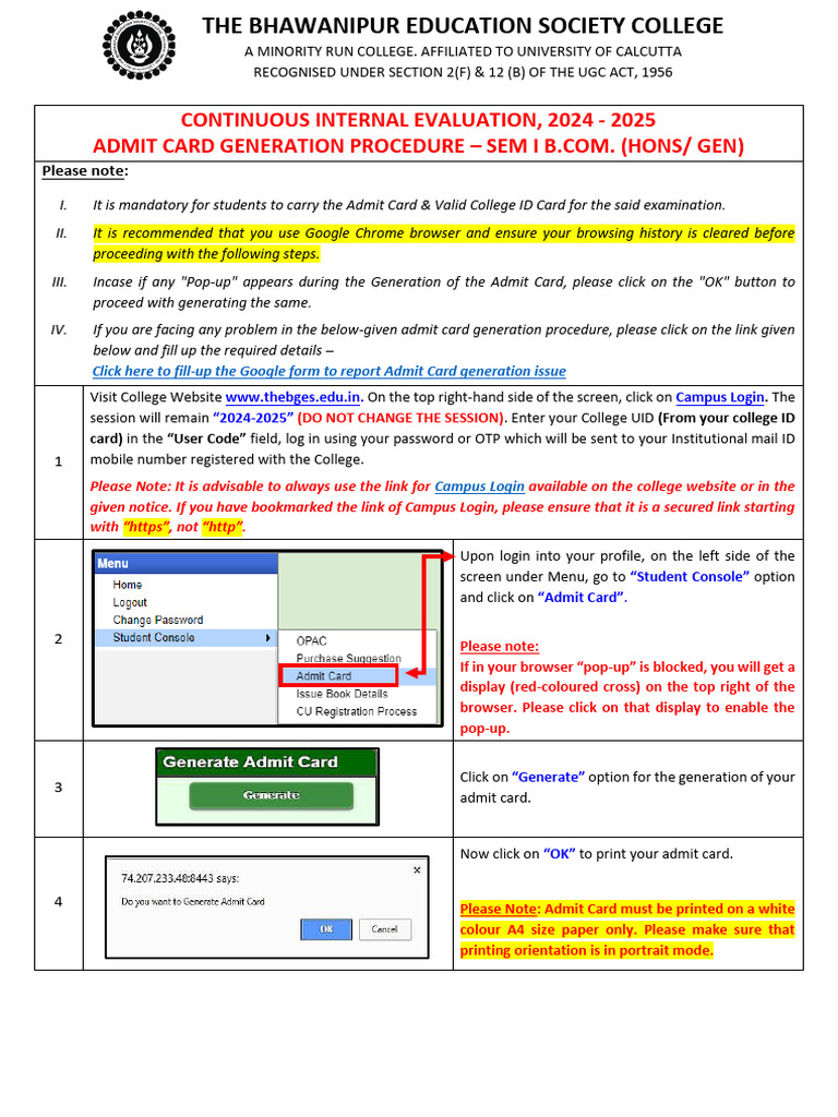 BCOM CIE AC Generation Procedure Sem I | PDF | Software | Computing