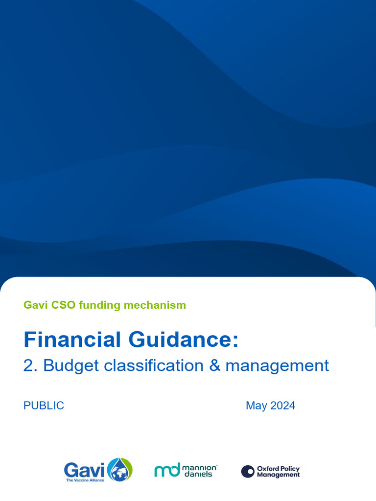 CSO Funding - Financial Guidance 2 Budget Classification and Management ...