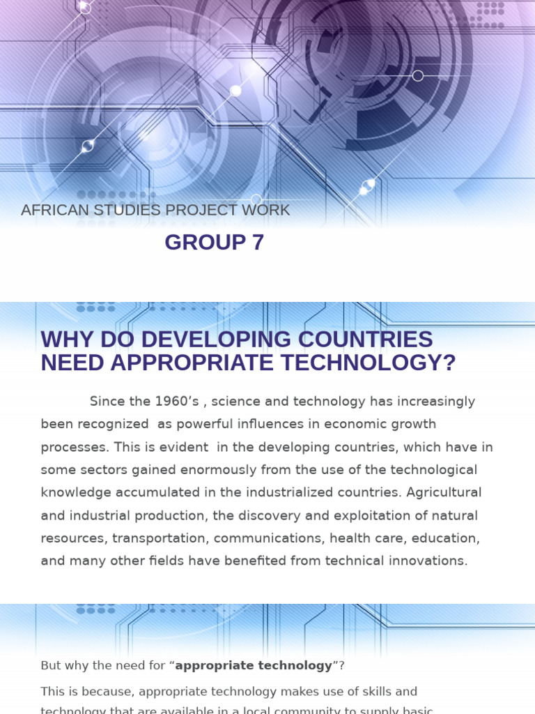 Importance of Appropriate Technology in Development | PDF | Developing ...