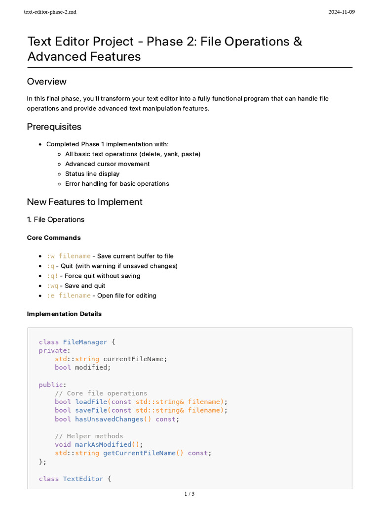 Text Editor Phase 2 | PDF | Computer File | Filename