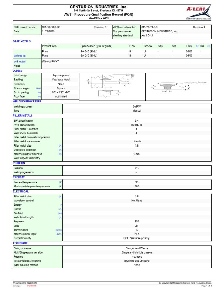 AWS - Procedure Qualification Record (PQR) : Base Metals | PDF | Welding | Construction