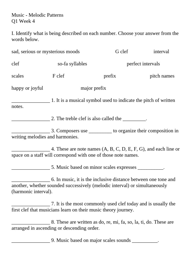 Music - Melodic Patterns | PDF