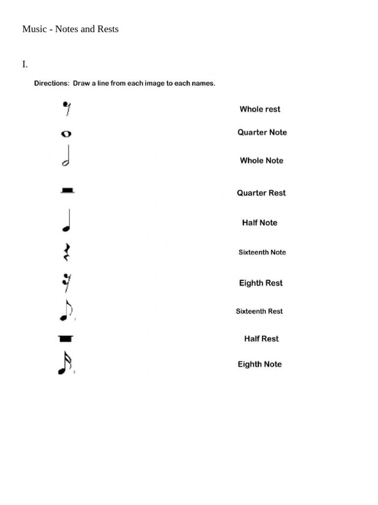 Music - Notes and Rests | PDF | Art