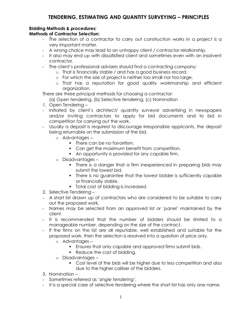 Tender Procedure | PDF | Construction Bidding | Negotiation