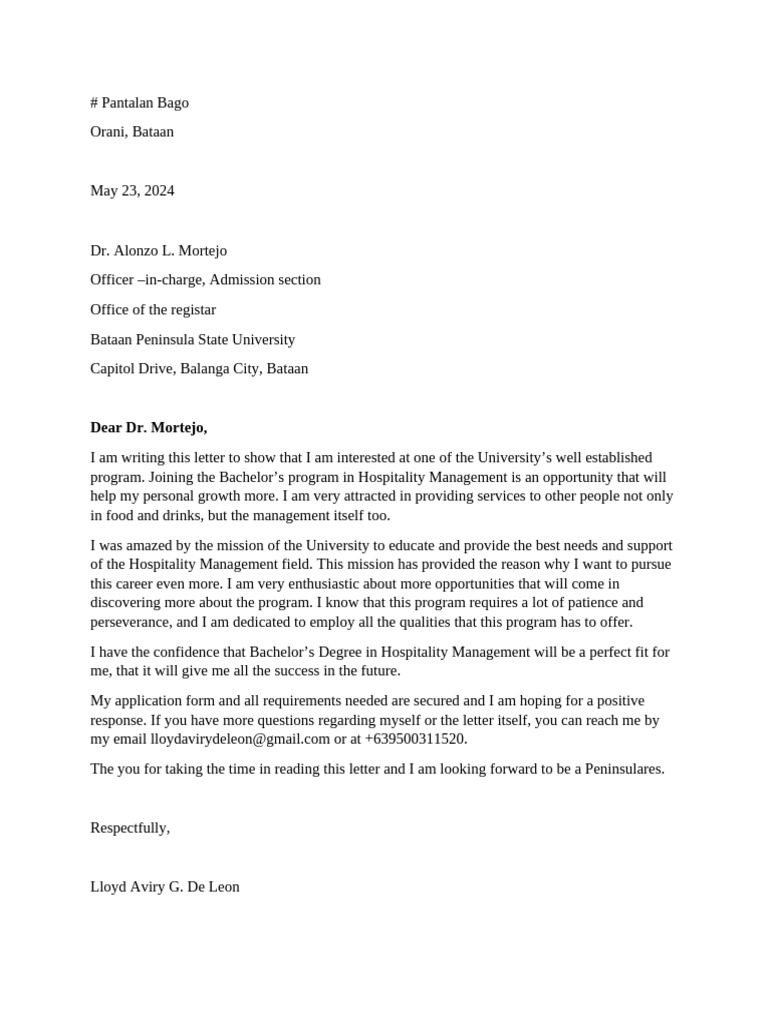 Dear Dr. Mortejo | PDF