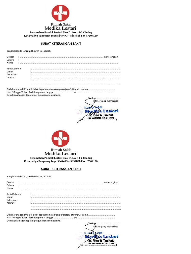 Surat Dokter Medika | PDF