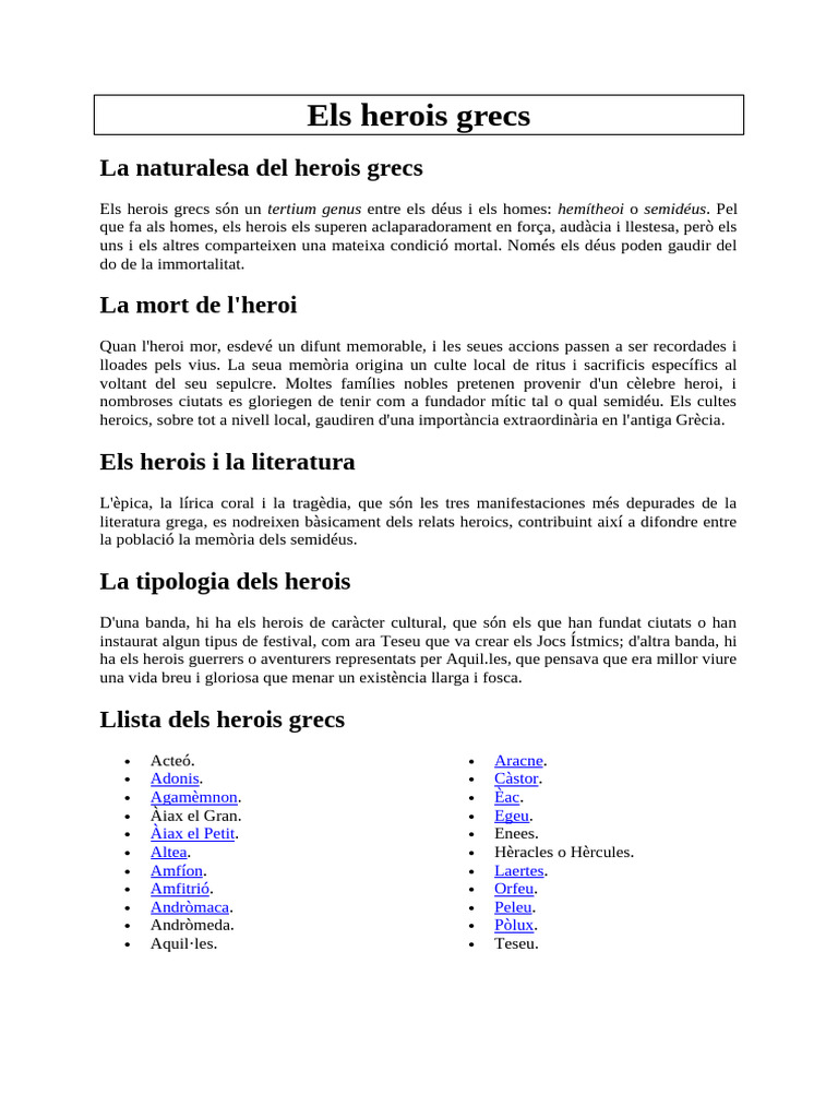 Els Herois Grecs | PDF