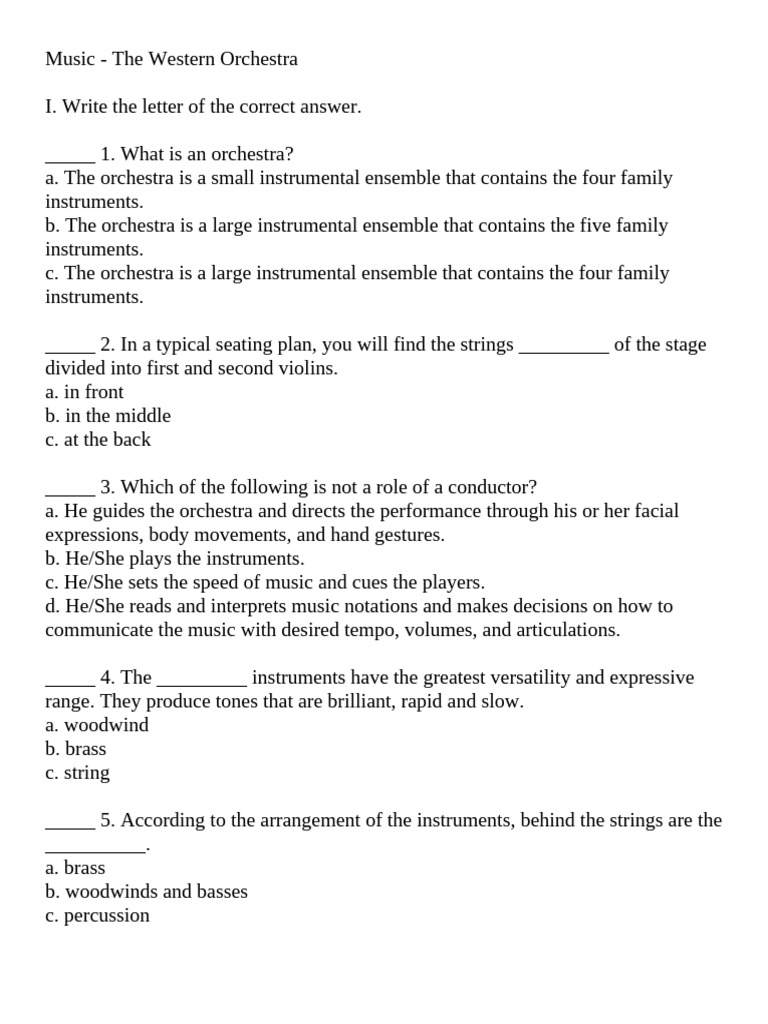 Music - The Western Orchestra | PDF | Orchestras | String Instruments