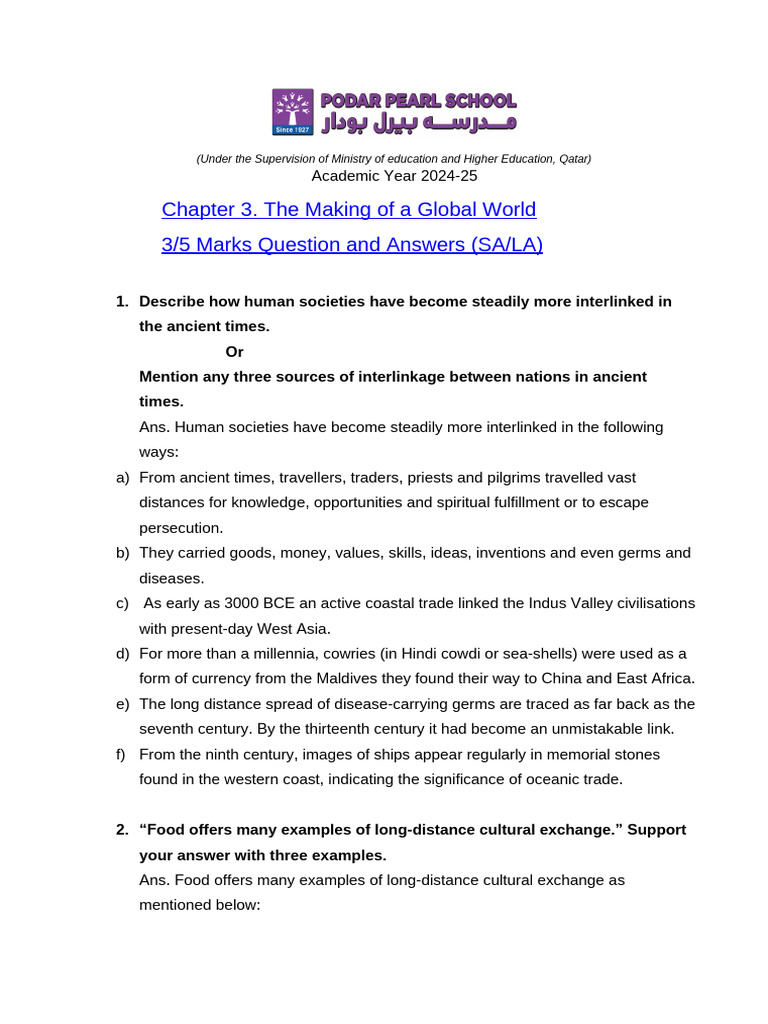History Chapter 3 Making of A Global World | PDF | Trade | Asia