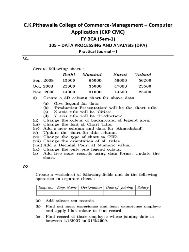 FY BCA Data Processing Journal | PDF