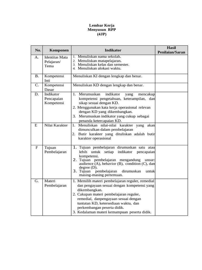 LK Praktik Penyusunan RPP | PDF