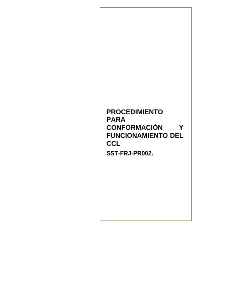 SST-FRJ-PR002 Procedimiento CLL | PDF | Derecho laboral | Business