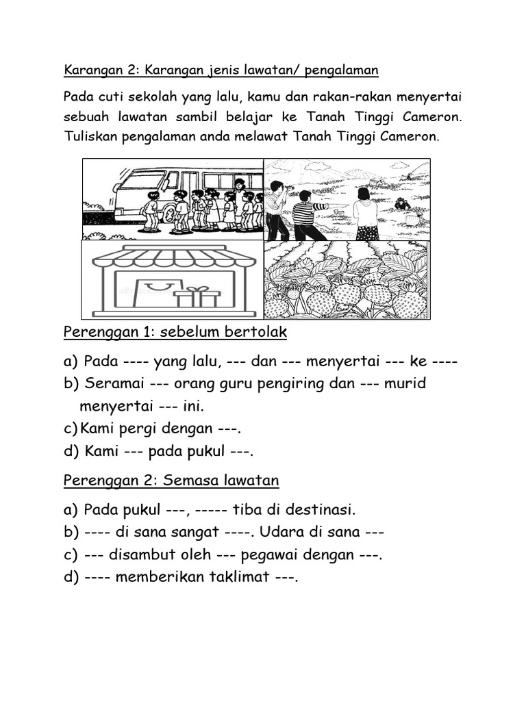 1. Karangan 2 大纲Lawatan pengalaman ke tanah tinggi cameron | PDF