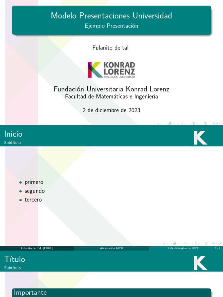 Modelo Presentaciones Fundacion Universitaria Konrad Lorenz | PDF