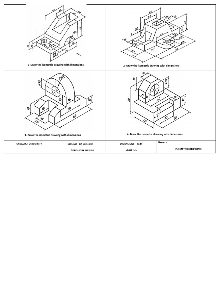 Isometric Drawing Instructions for Students | PDF