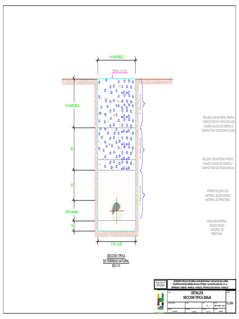 Detalle de Seccion Tipica Ok-St-Zan | PDF | Ingeniería hidráulica