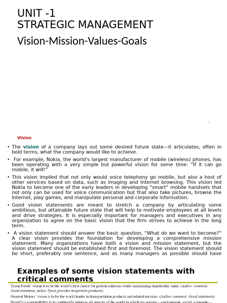 Vision Mission Values Goals | PDF | Goal | Mobile Phones