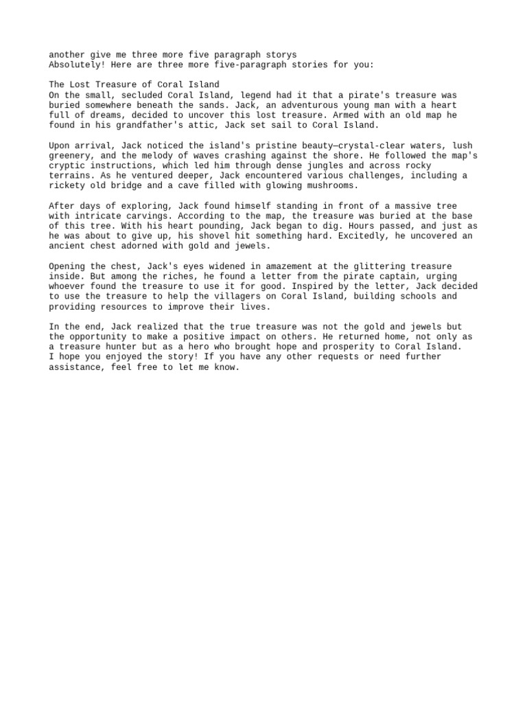 Three Five-Paragraph Adventure Stories | PDF | Social Science | Science ...
