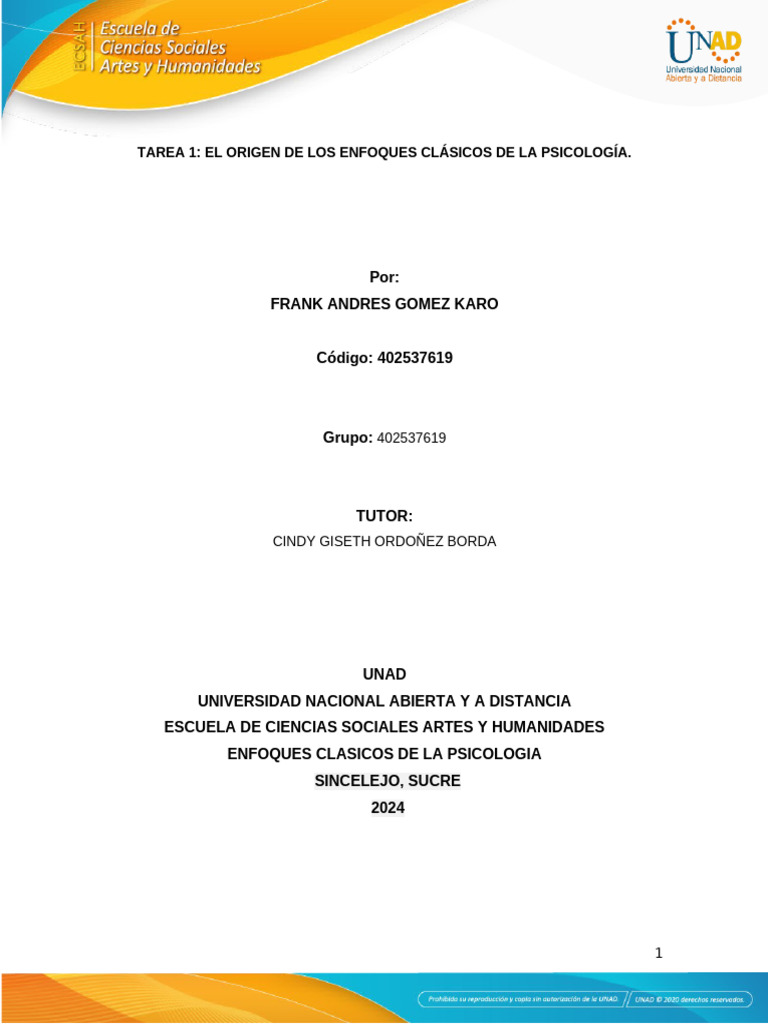 El Origen de Los Enfoques Clasicos de La Psicologia | PDF | Sicología | Mente