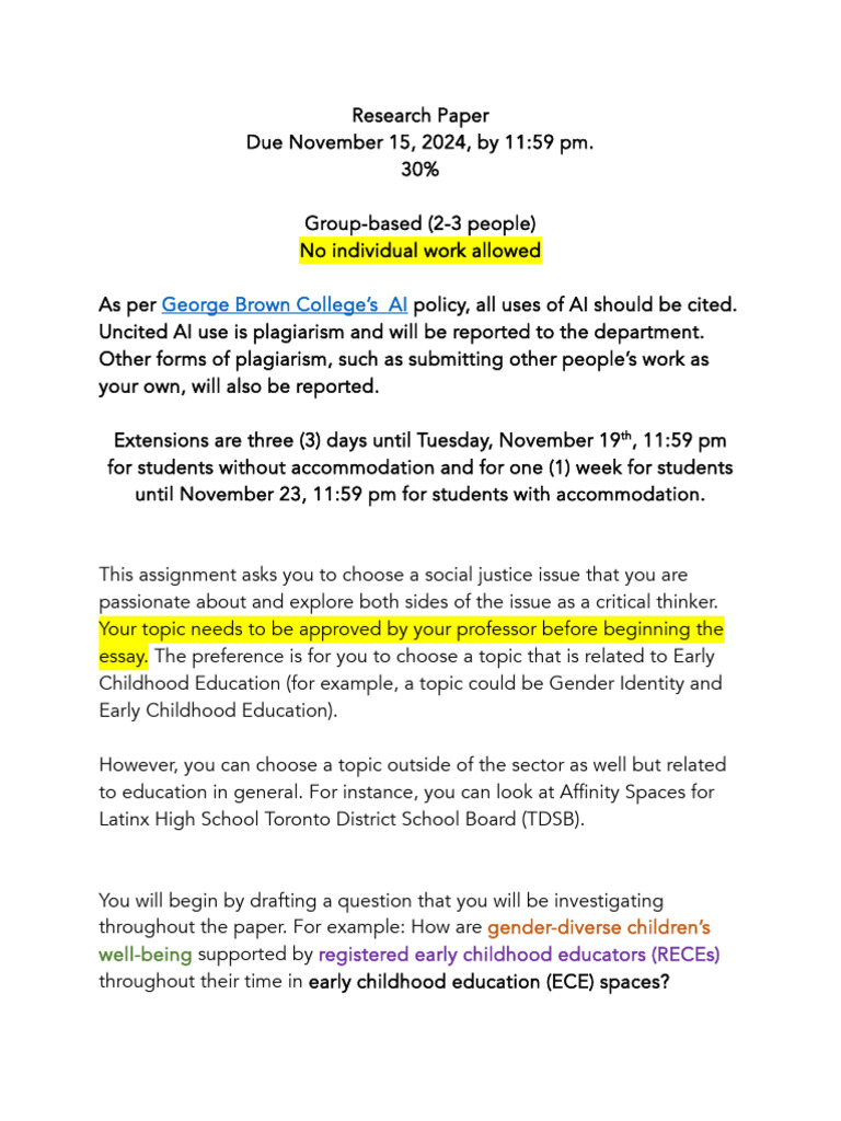 Social Justice Research Paper Guidelines | PDF | Apa Style | Human ...