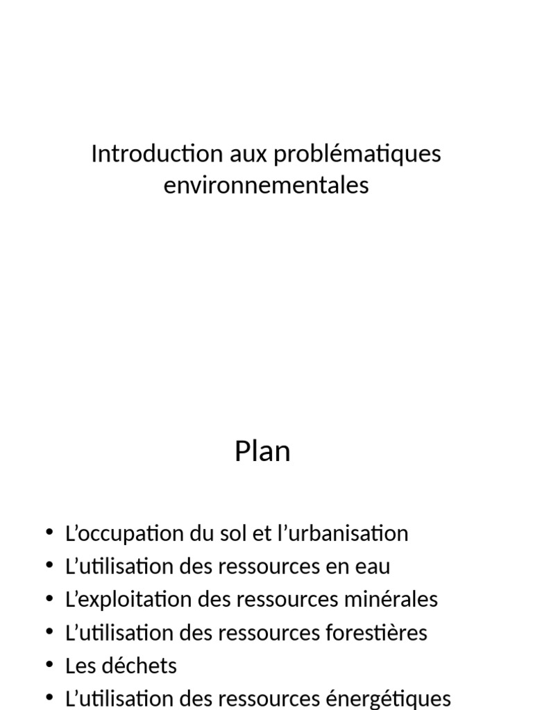 001 Intro Prob Envi 23-24 | PDF | Déforestation | Forêt