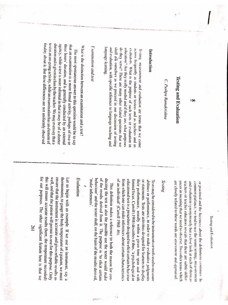 ELT Testing and Evaluation Note | PDF