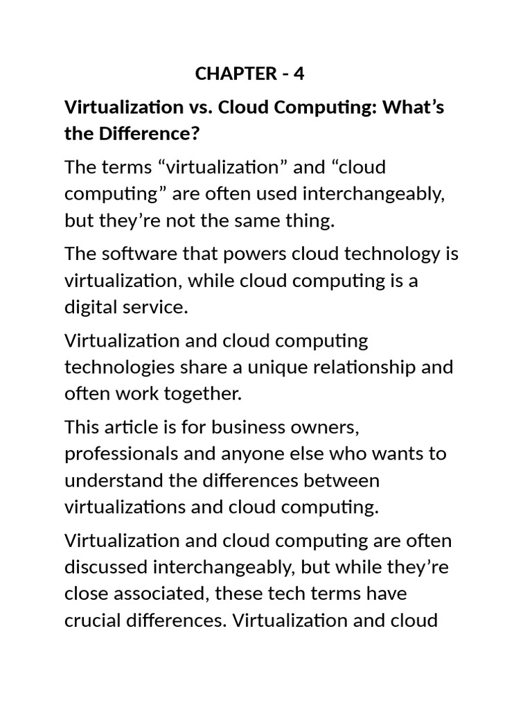 Chapter 4 - Virtualization | PDF | Cloud Computing | Virtualization