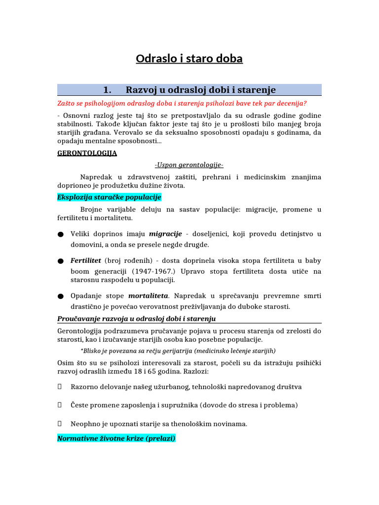 Odraslo I Staro Doba | PDF