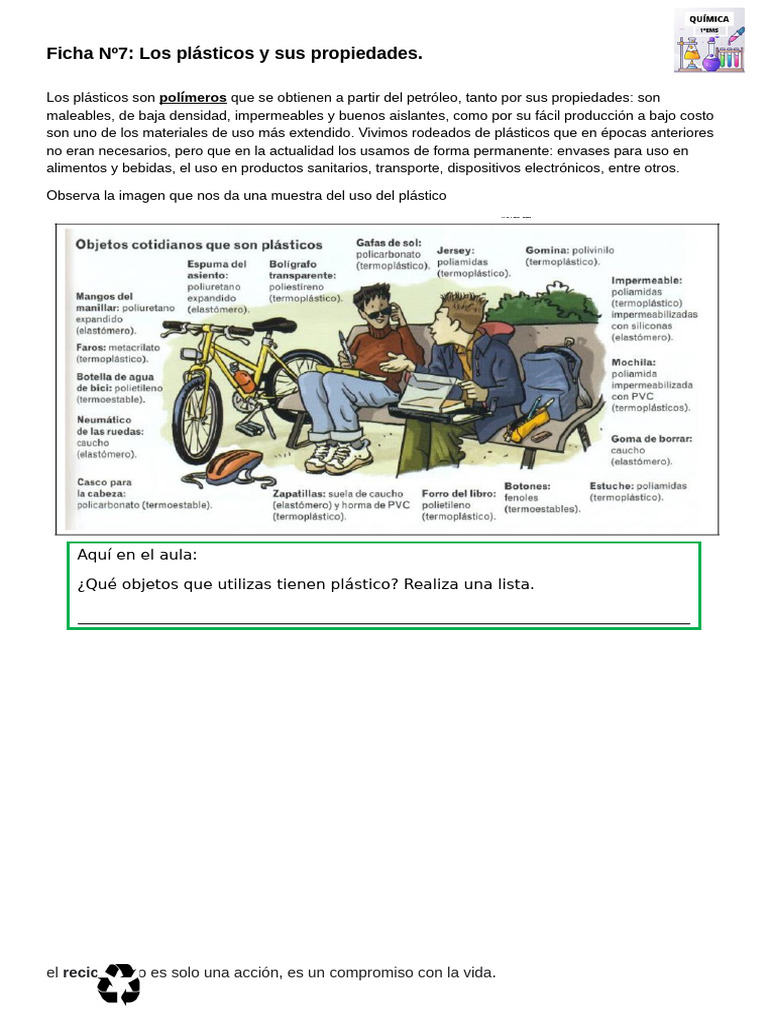 Ficha_No7_Propiedades_de_los_plasticos. | PDF | El plastico | Reciclaje