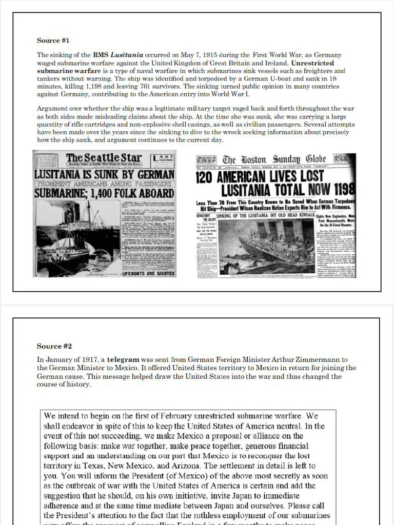 Lusitania and Zimmerman | PDF