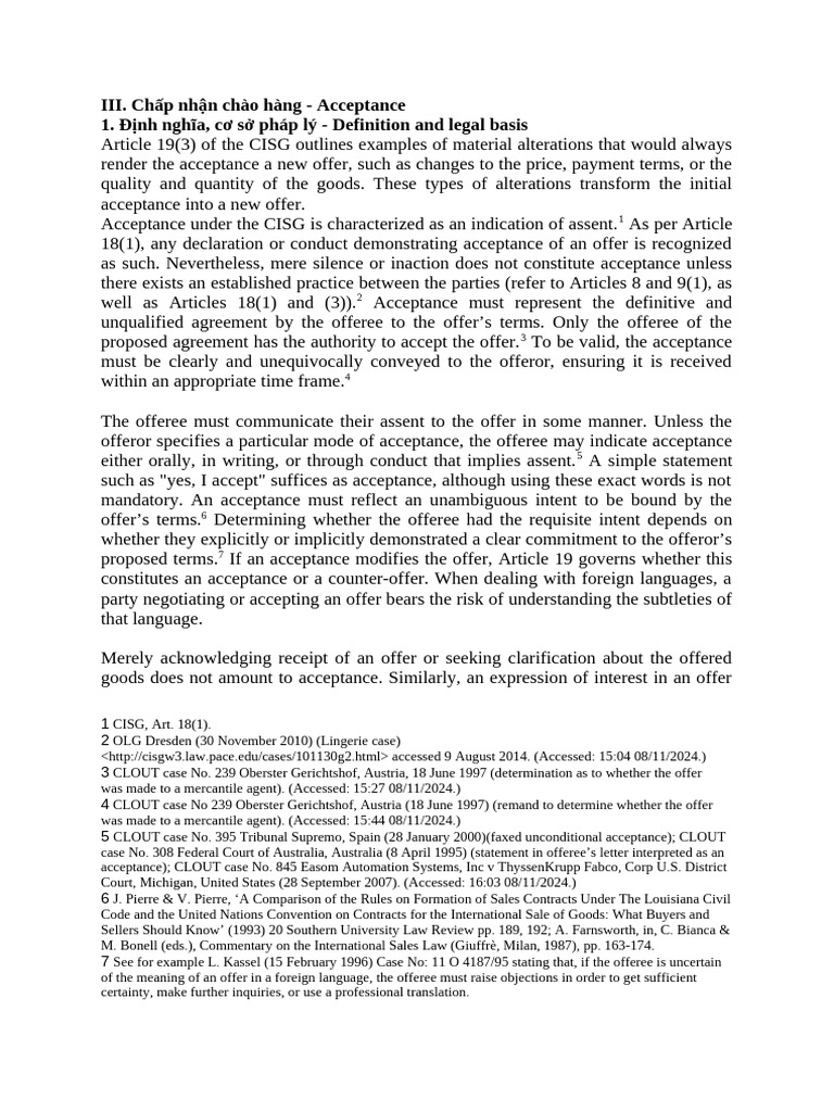 CISG Presentation - Gia Nghi | PDF | Offer And Acceptance | Arbitration