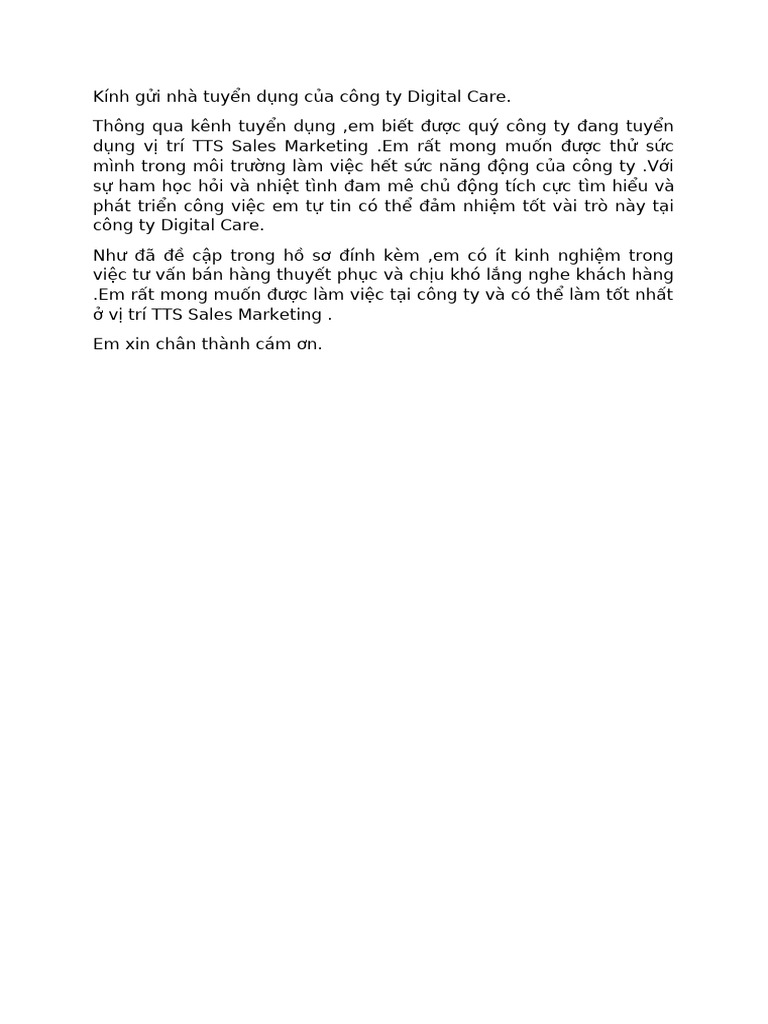 Cover Letter | PDF