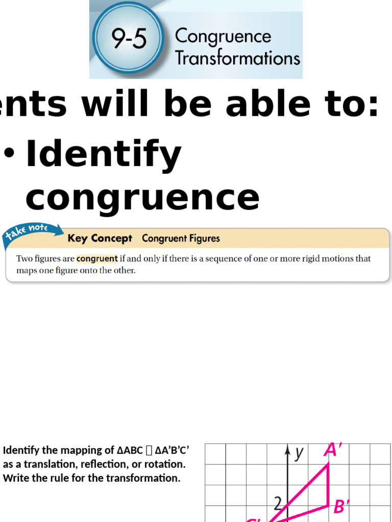 Ch. 9-5 Congruence Transformations | PDF