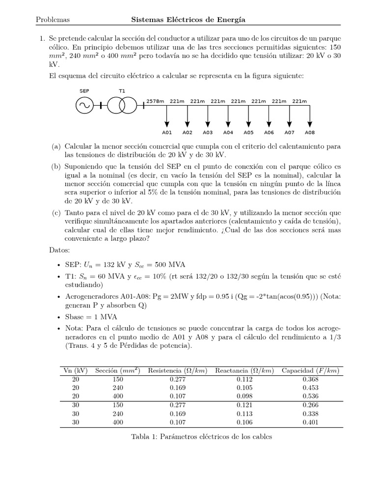 Enunciado Problemas | PDF | Energia electrica | Corriente eléctrica