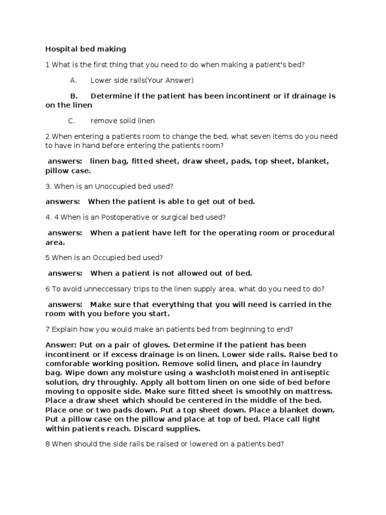 Hospital Bed Making | PDF | Bed | Respiratory Tract