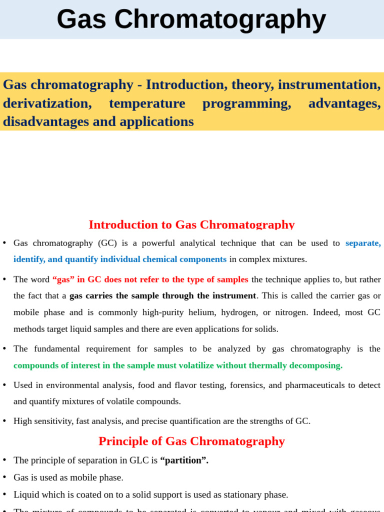 Gas Chromatography (GC) New and Final | PDF | Gas Chromatography ...