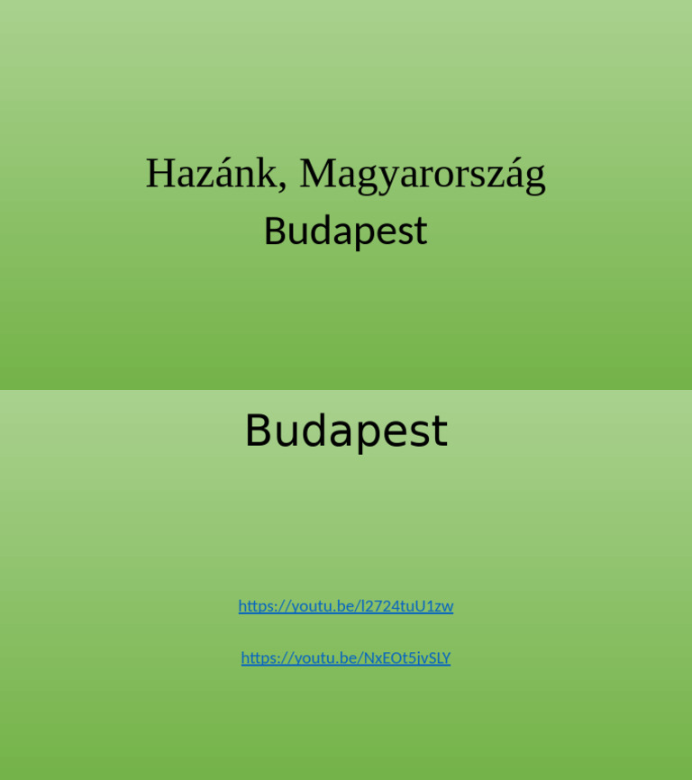 Hazánk, Magyarország - 3. Budapest | PDF