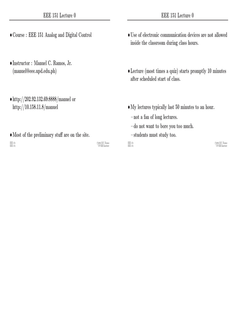 D 2324 1S EEE 151 Lecture 0 (Ramos) | PDF