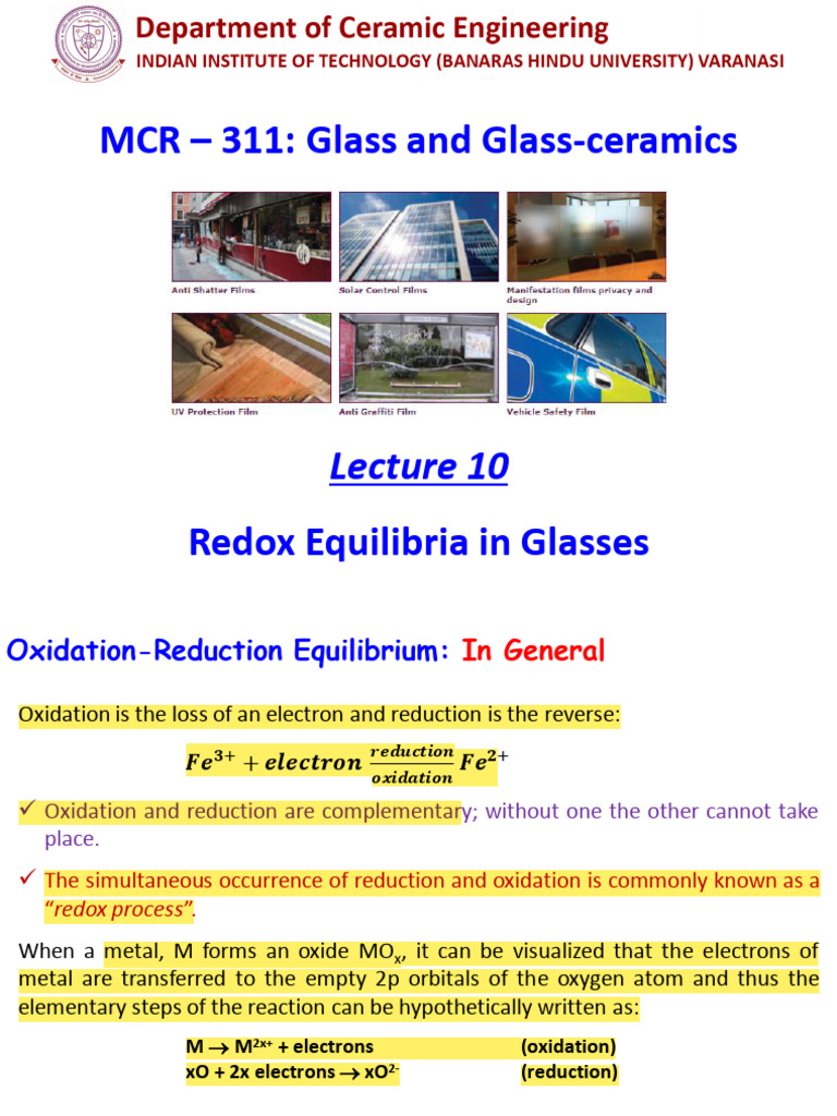 Ceramic | PDF | Redox | Chemical Equilibrium