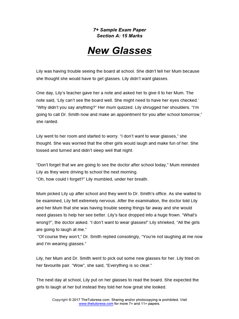 7+ New Glasses | PDF