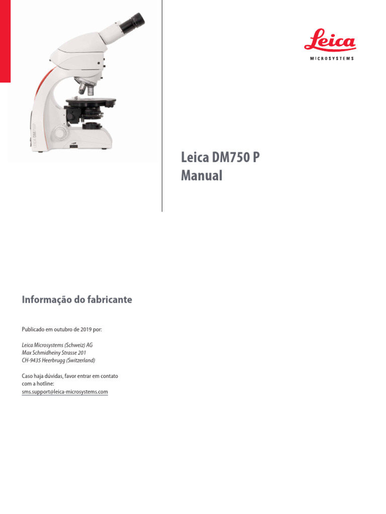 Manual do Microscópio Leica DM750 P | PDF | Embalagem e rotulagem | USB