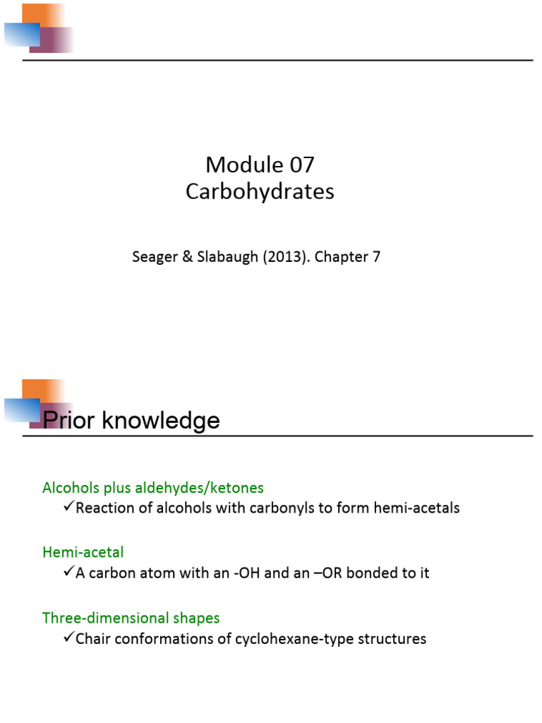 Module - 07 - Carbohydrates 2023 | PDF | Carbohydrates | Glucose