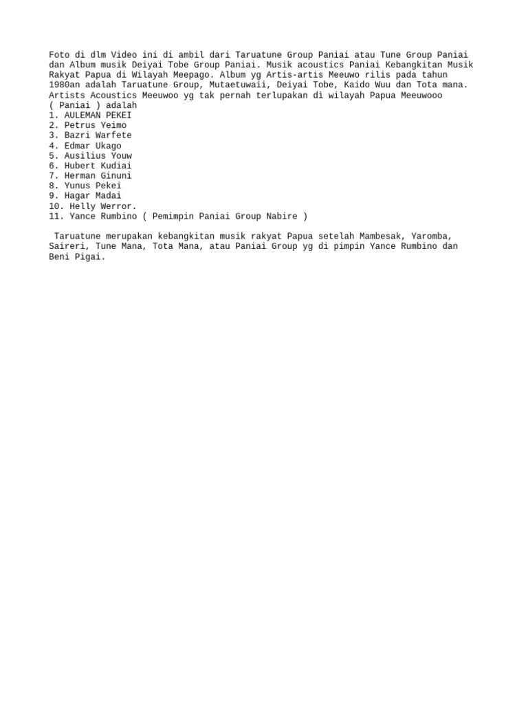 Deiyai Tobe | PDF | Perjalanan | Seni