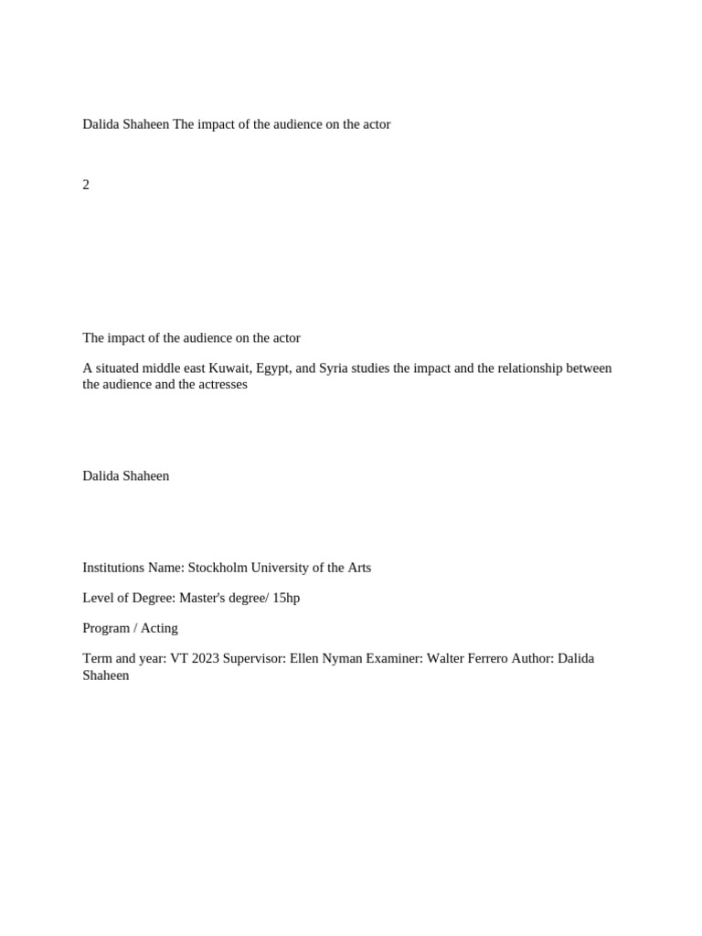 The Audience Impact Reserach - Thises 2 | PDF | Actor | Popular Culture ...
