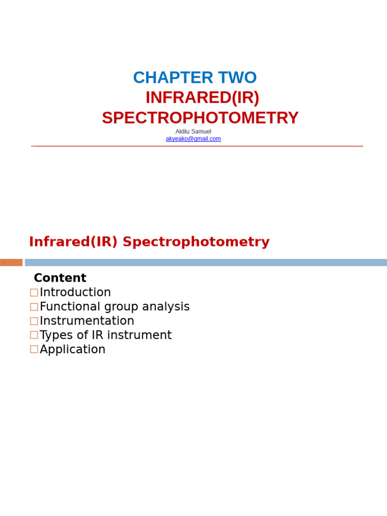 IR Spectrophotometry Overview | PDF | Infrared Spectroscopy ...