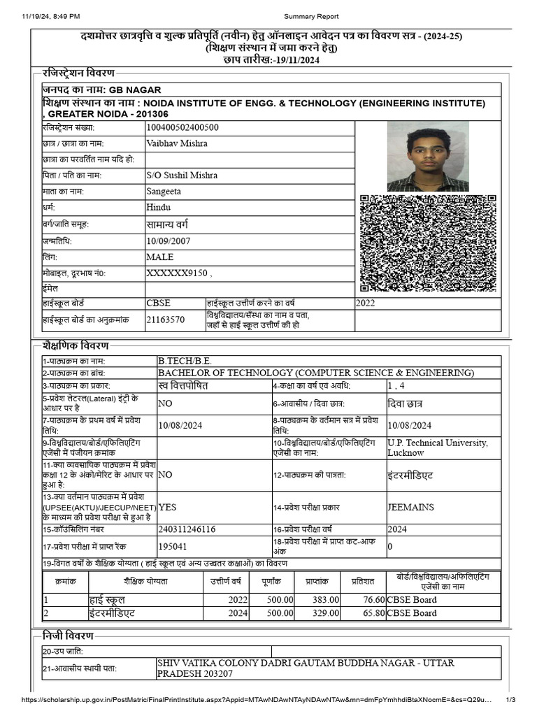 Summary Report - PDF Vaibhav C.... | PDF