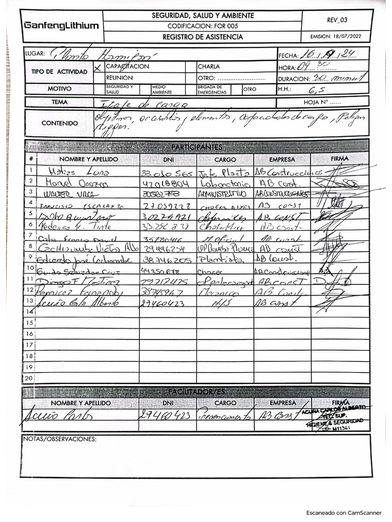 Capacitacion Planta Posco 2 | PDF