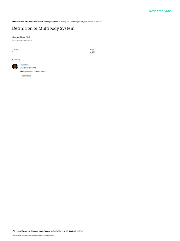 1 Definitionof Multibody System | PDF | Physical Sciences | Mechanics