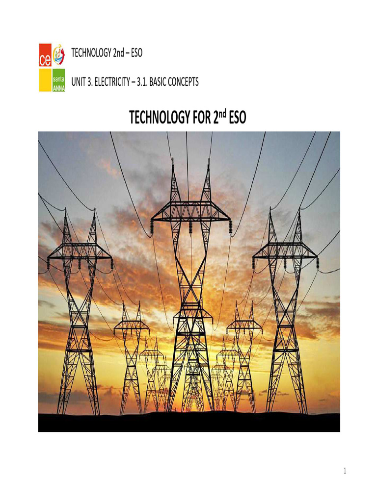 Unit 3.1. Technology - Electricity. Basic Concepts. | PDF | Electric Charge | Series And ...
