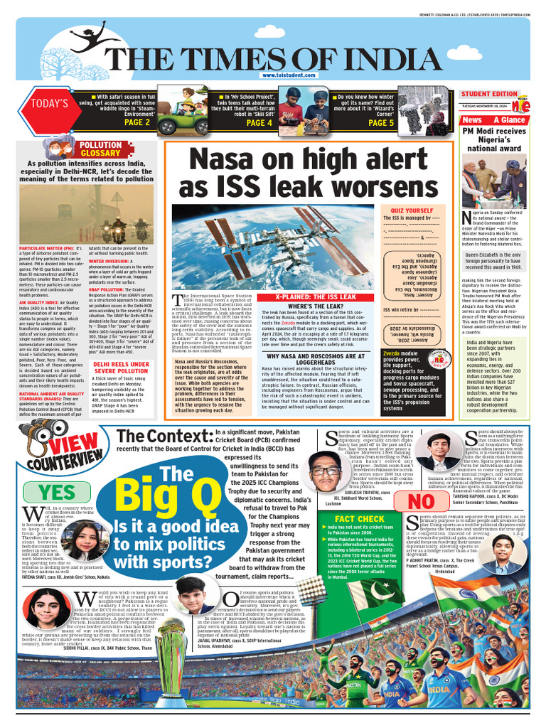 Times NIE Jaipur 19 Nov 24 | PDF | International Space Station